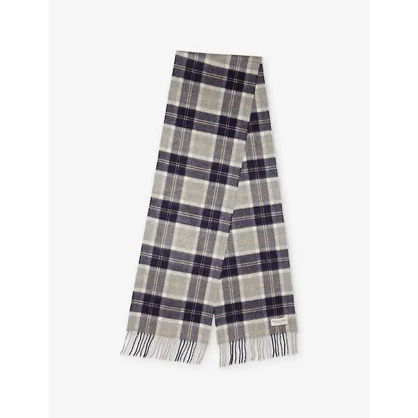 Johnstons Of Elgin Tartan Cashmere Scarf - Silver Bannockbane