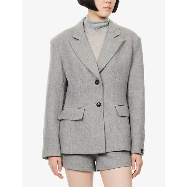THE COUTURE CLUB Herringbone Knitted Blazer