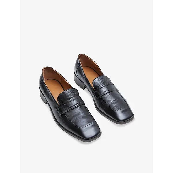 JOSEPH Square-toe Leather Loafers