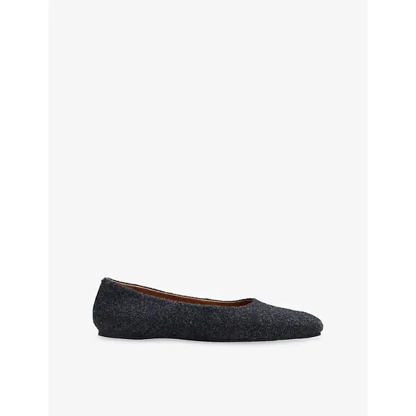 JOSEPH Textured Flannel Ballet Flats