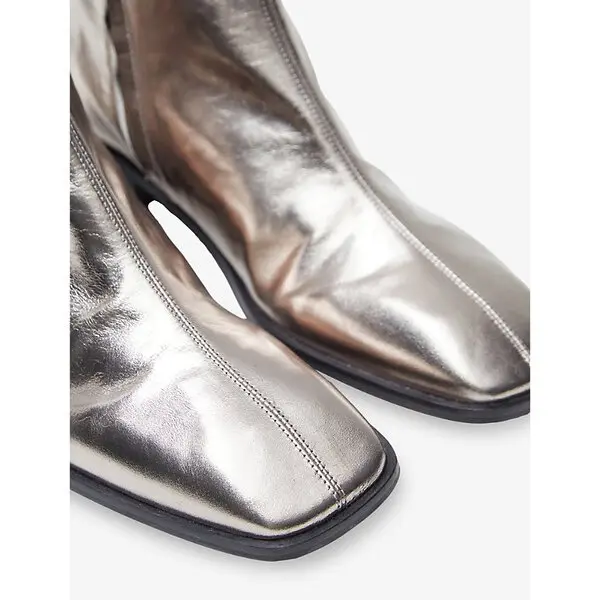 JOSEPH Metallic Leather Ankle Boots