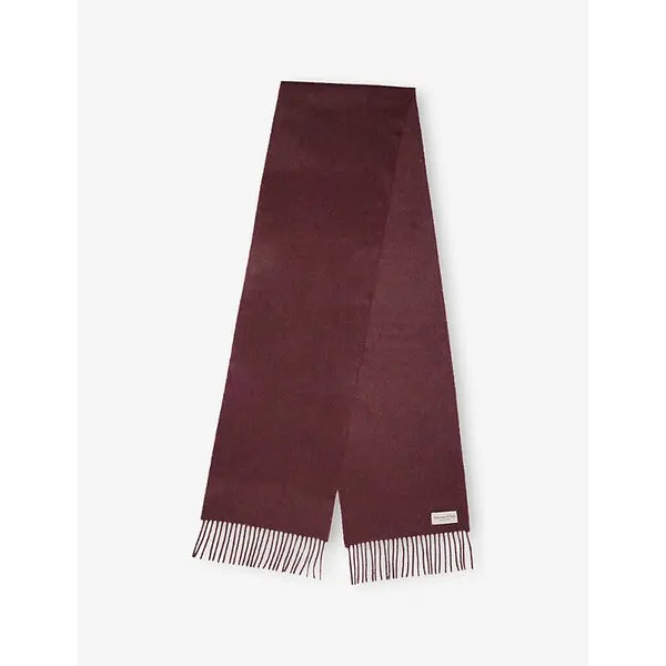 Johnstons Of Elgin Fringed Cashmere Scarf - Damson