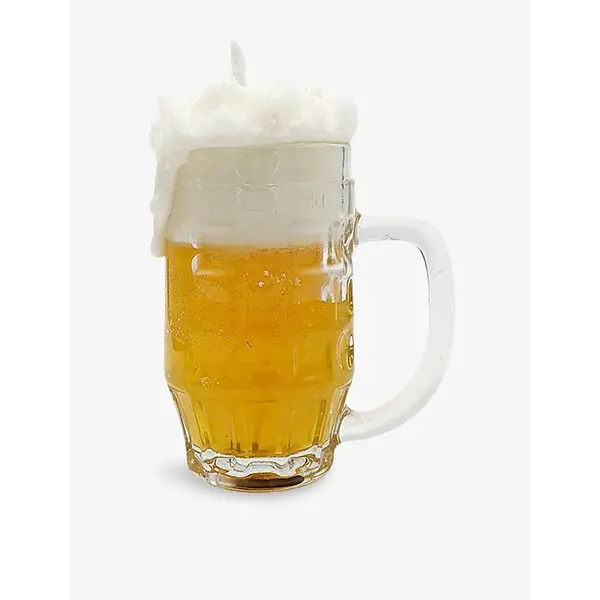 INTRONA Beer Mug Wax Candle 6cm - Yellow White