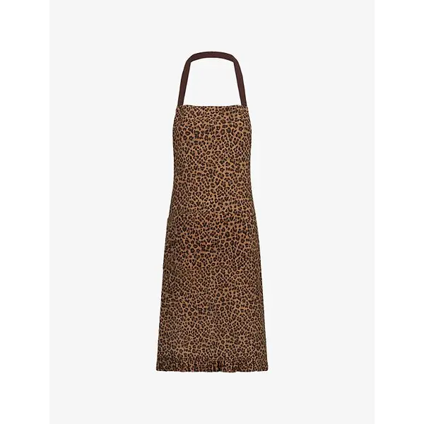 ANNA + NINA Leopard-print Tie-up Cotton Apron - Multi