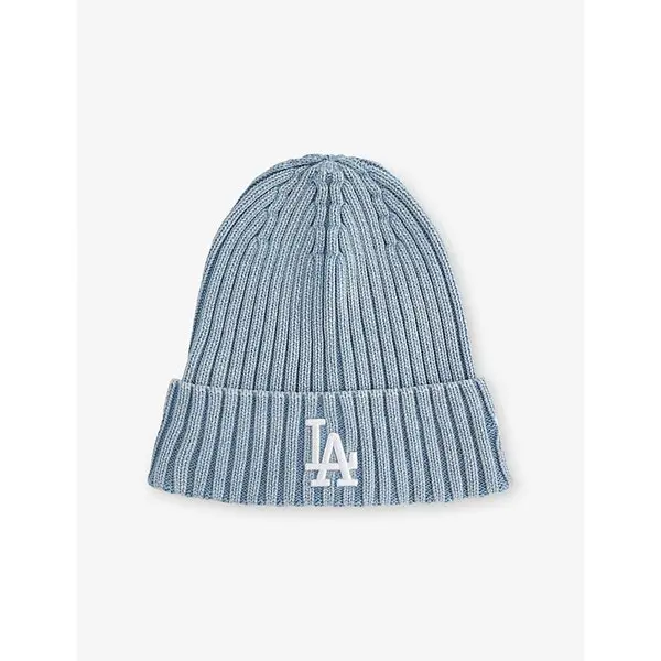 New Era La Dodgers Mlb Washed Cuff Knit Beanie - Pastel Blue