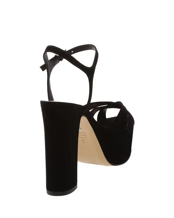 Schutz Keefa Nubuck Platform Sandals - Black
