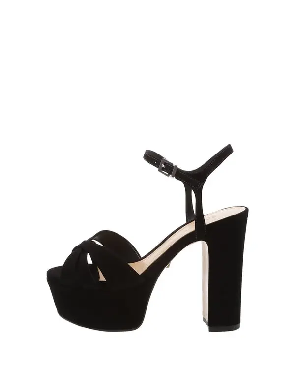 Schutz Keefa Nubuck Platform Sandals - Black