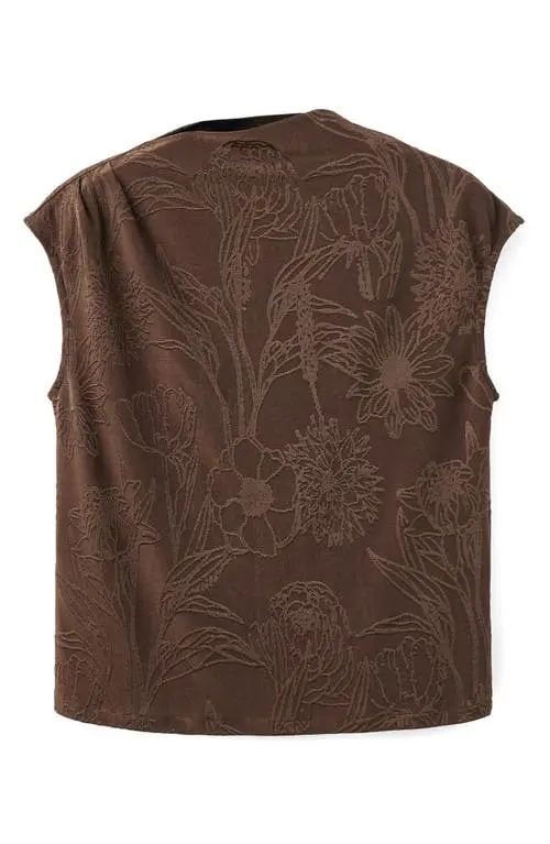 Mango Floral Jacquard Top