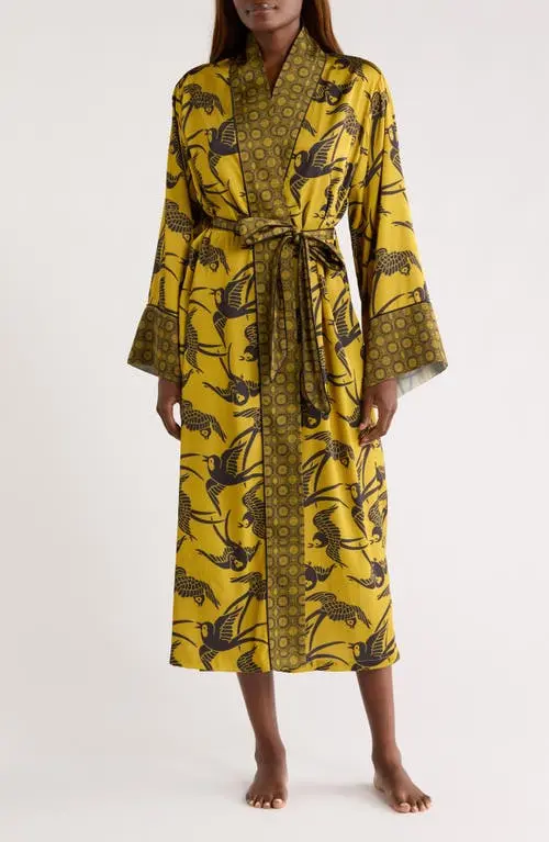 KILO BRAVA Print Maxi Robe - Antique Swallows