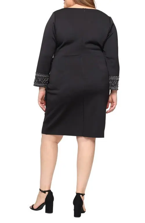 Alex Evenings Embellished Scuba Crepe Cocktail Dress
