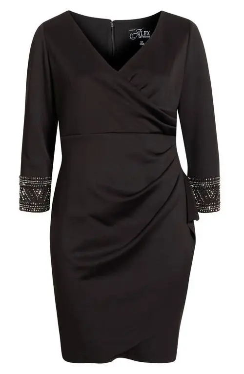 Alex Evenings Embellished Scuba Crepe Cocktail Dress