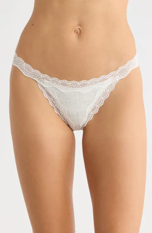 Free People Intimately Fp Oh My Darling Low Rise Cotton Blend Thong - Grey Combo