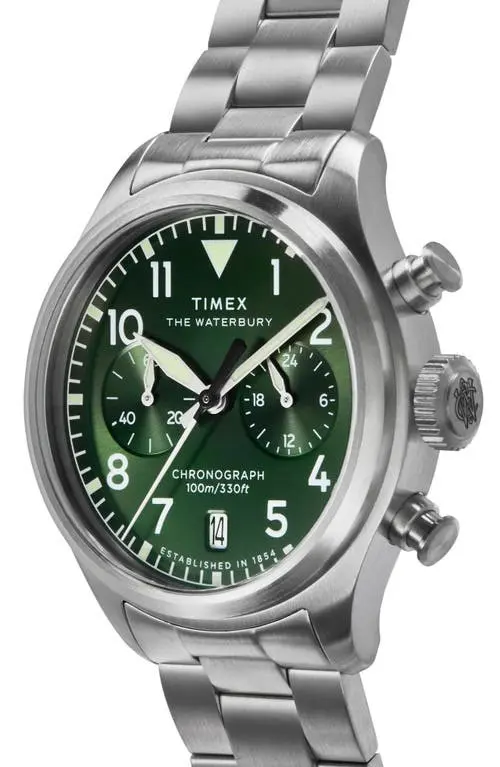 TIMEX® Waterbury Ace Chronograph Strap Watch
