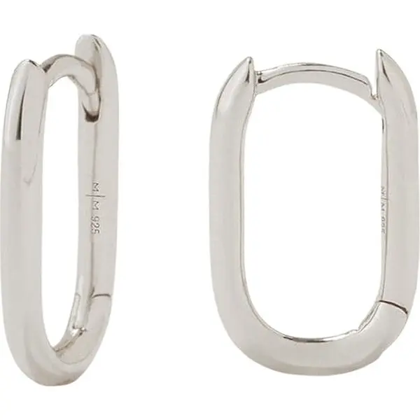 MADE BY MARY Paper Clip Hoop Earrings - Silver