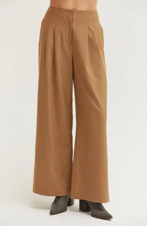 CRESCENT Pleated Wide-leg Trousers