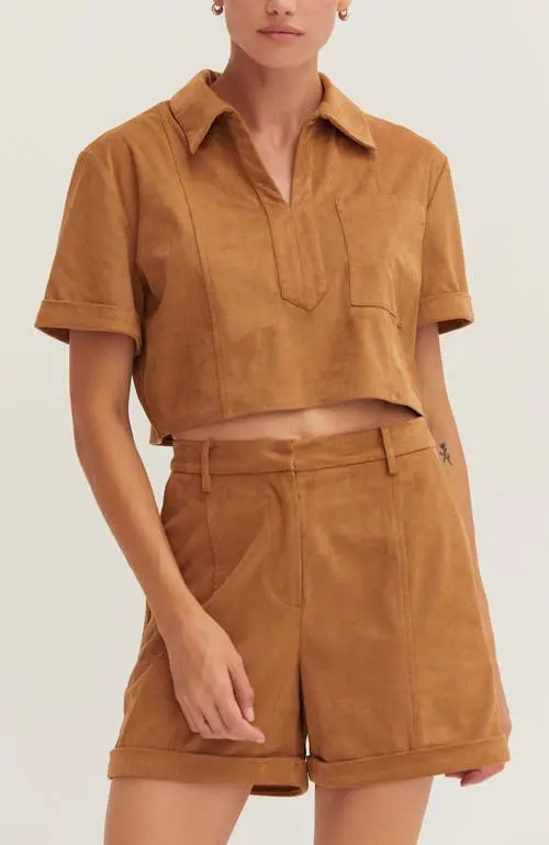 CRESCENT Suede Cropped Shirt