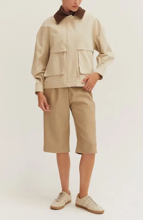 CRESCENT Contrast Collar Canvas Barn Jacket