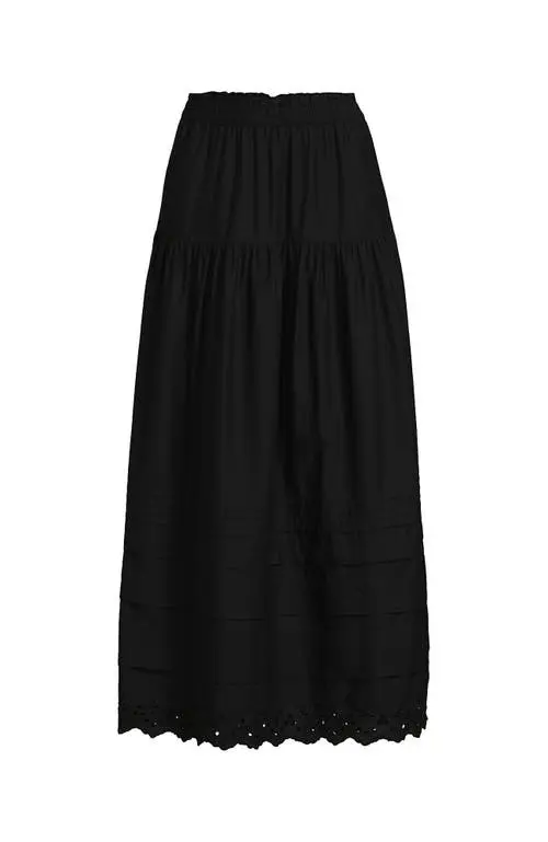 LANDS' END Voile Tiered Eyelet Maxi Skirt