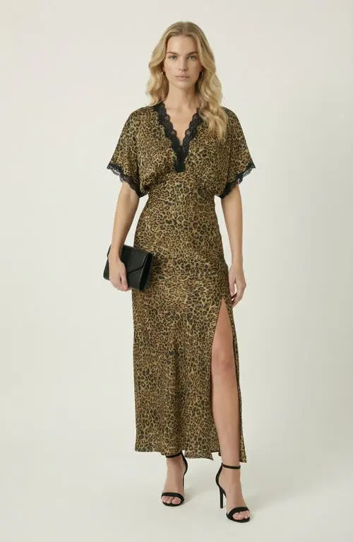 MODENAIRE Lace-trim Maxi Dress - Leopard Print