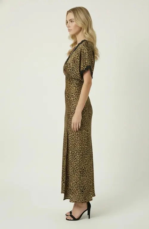 MODENAIRE Lace-trim Maxi Dress