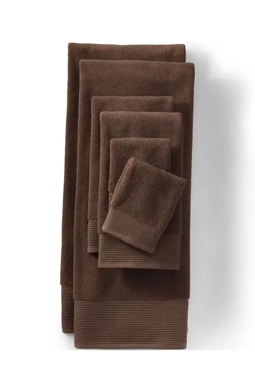 LANDS' END Premium Supima Cotton Towel - Dark Walnut Brown