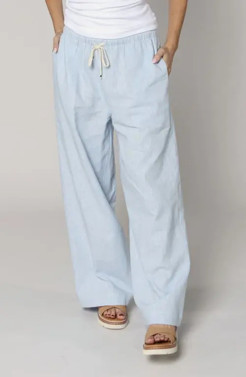 LEISURE LAB Linen Palazzo Pant - Azzuro