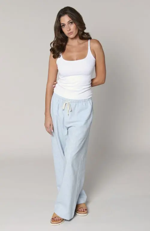 LEISURE LAB Linen Palazzo Pant - Azzuro