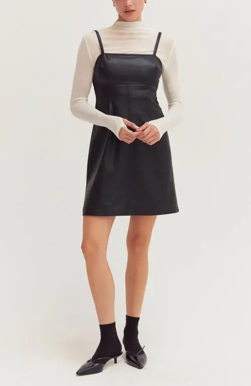 CRESCENT Faux Leather Mini Dress