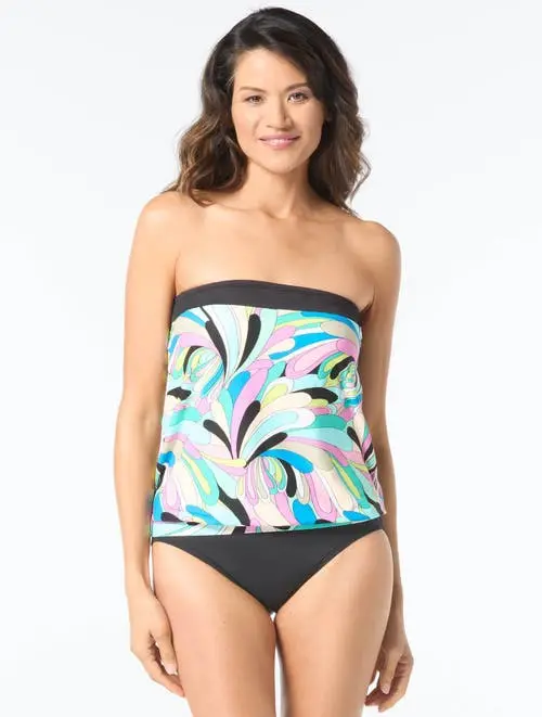COCO CONTOURS Bella Bra Sized Bandeau Blouson Tankini Swim Top