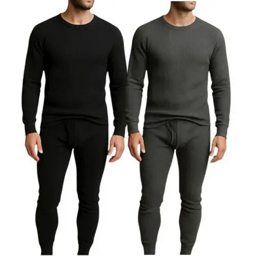 BENBEN 2 Pack Thermal Set 4 Piece Top And Bottom Full Sets - Black/charcoal