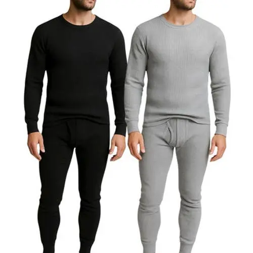 BENBEN 2 Pack Thermal Set 4 Piece Top And Bottom Full Sets - Black/grey