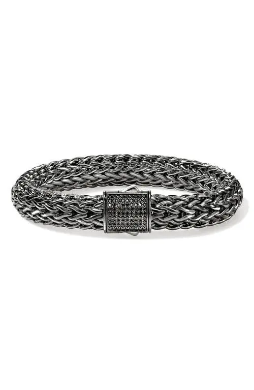 John Hardy Icon Bracelet With Pavé Diamonds - Darkened Silver/black Sapphire