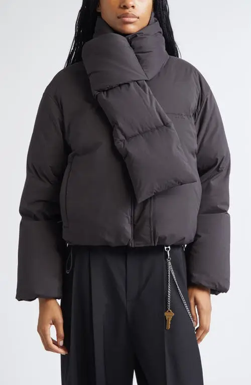 Alexander Wang Crop Puffer Jacket With Removable Scarf