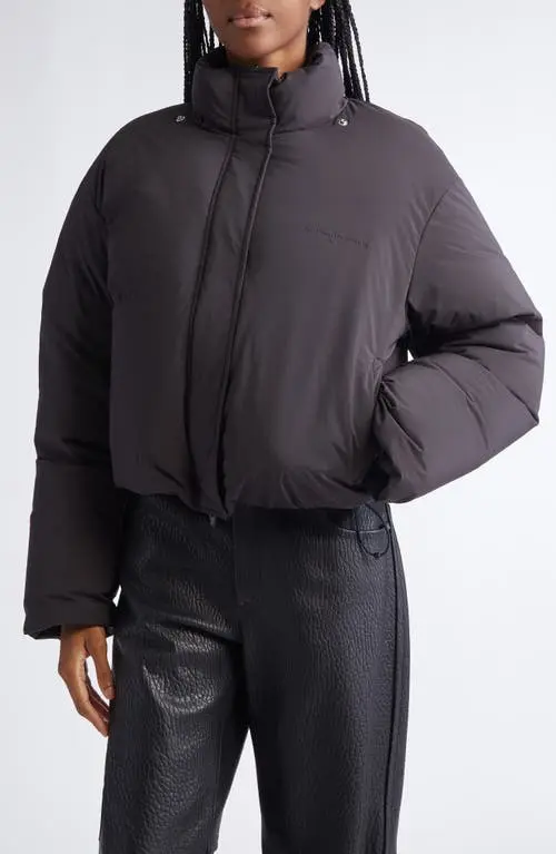 Alexander Wang Crop Puffer Jacket With Removable Scarf