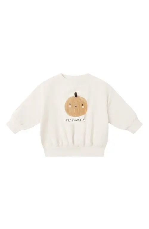 QUINCY MAE Hey Pumpkin Fleece Crewneck Sweatshirt - Natural
