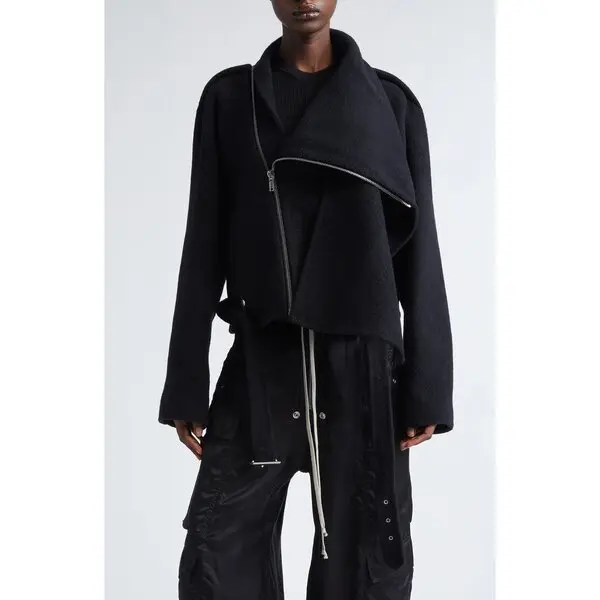 Rick Owens Concordians Cashmere Crop Flight Jacket