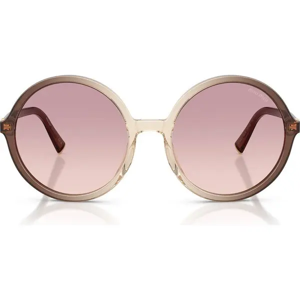 Miu Miu 59mm Round Sunglasses - Brown Gradient/brown/violet
