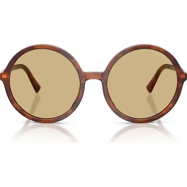 Miu Miu 59mm Round Sunglasses - Striped Tobacco/yellow