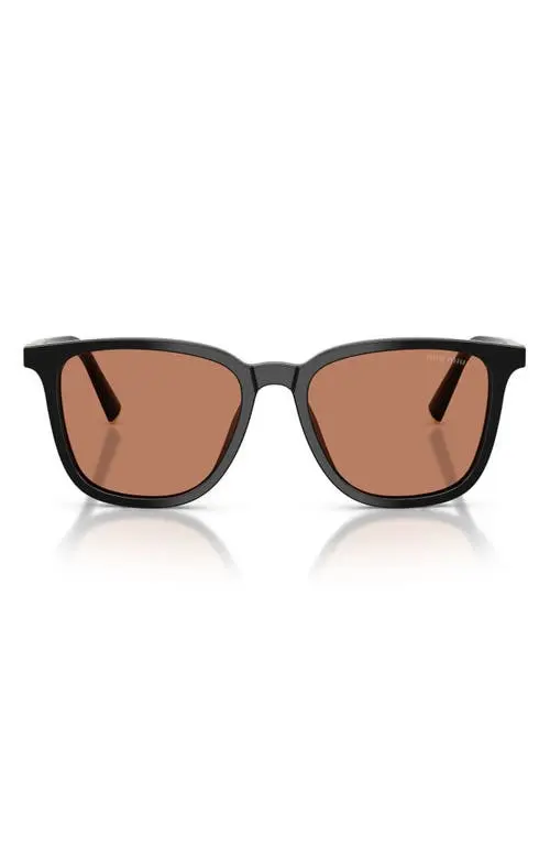 Miu Miu 53mm Square Sunglasses - Black/brown