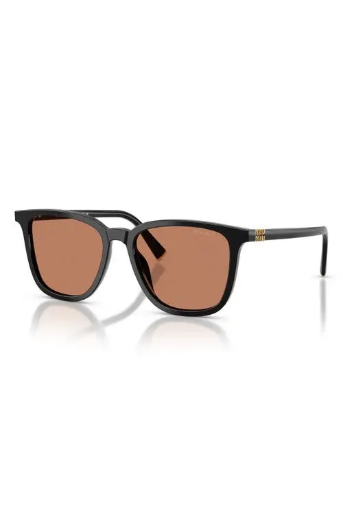 Miu Miu 53mm Square Sunglasses - Black/brown