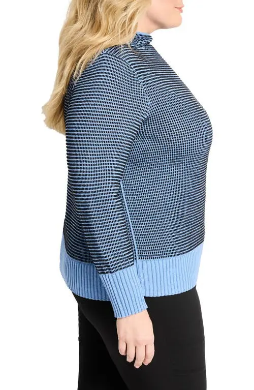NIC+ZOE Pixel Knit Mock Neck Sweater
