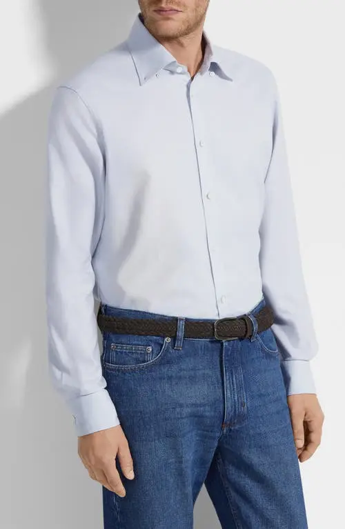 Zegna Cashco Cashmere & Cotton Button-down Shirt