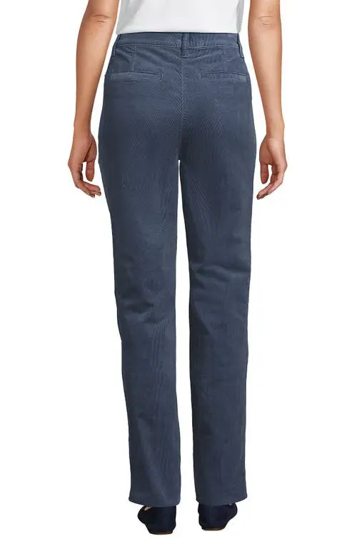 LANDS' END Corduroy High Rise Rail Straight Leg Pants - Dusty Indigo