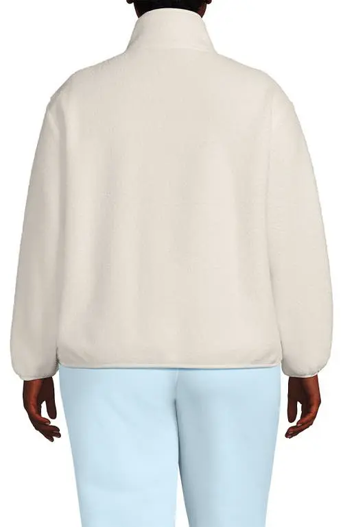 LANDS' END Half Zip Fleece Pullover - Ivory