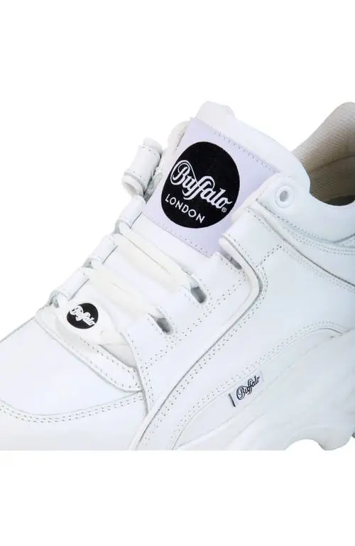 BUFFALO BOOTS Classic Low Leather Sneakers - White