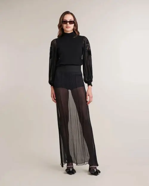Anne Fontaine Knit Pullover With Embroidered Lace Detail