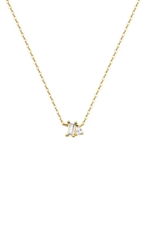 MADE BY MARY Toi Et Moi Zirconia Necklace - Gold Vermeil
