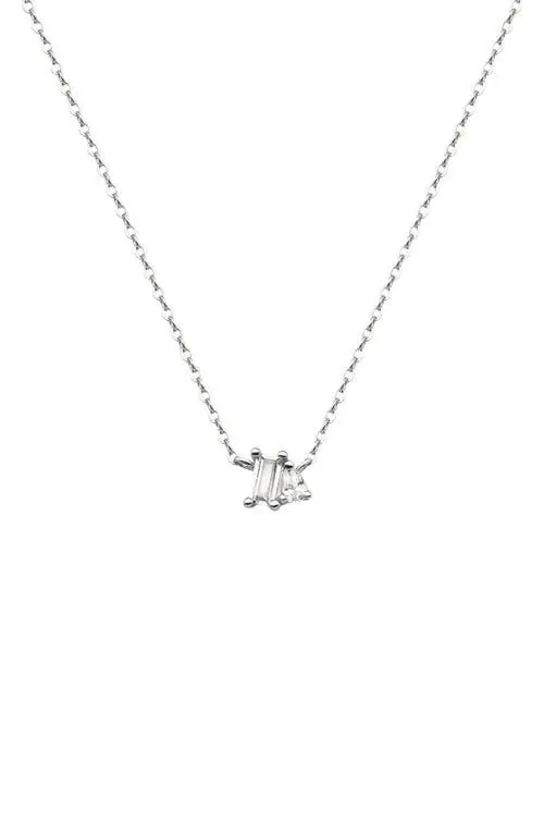 MADE BY MARY Toi Et Moi Zirconia Necklace - Silver