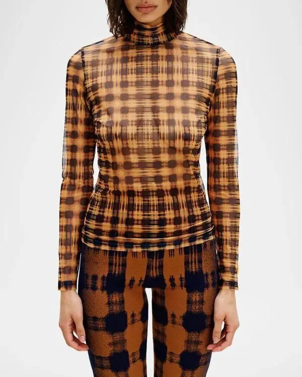 Ph5 Sulley Plaid Turtleneck Top
