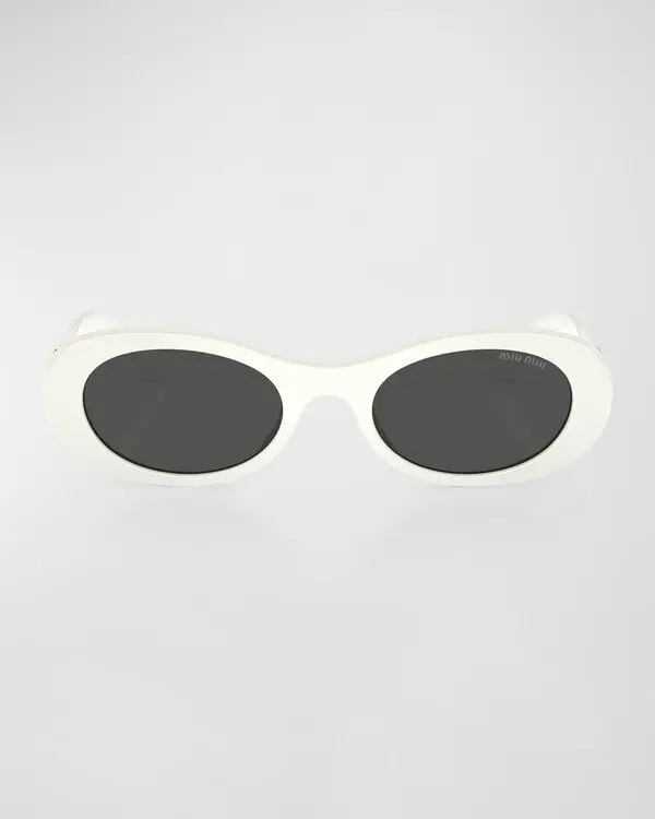 Miu Miu Logo Oval Sunglasses - Grypat